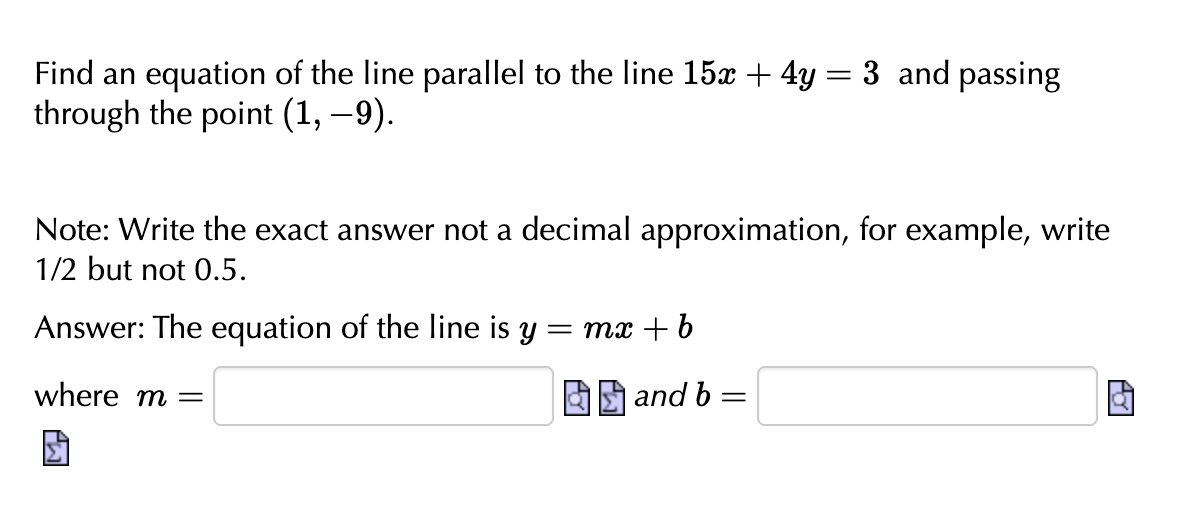 Solved Find an equation of the line parallel to the line | Chegg.com