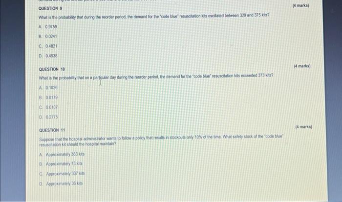 Solved What is the probability that during the reorder | Chegg.com