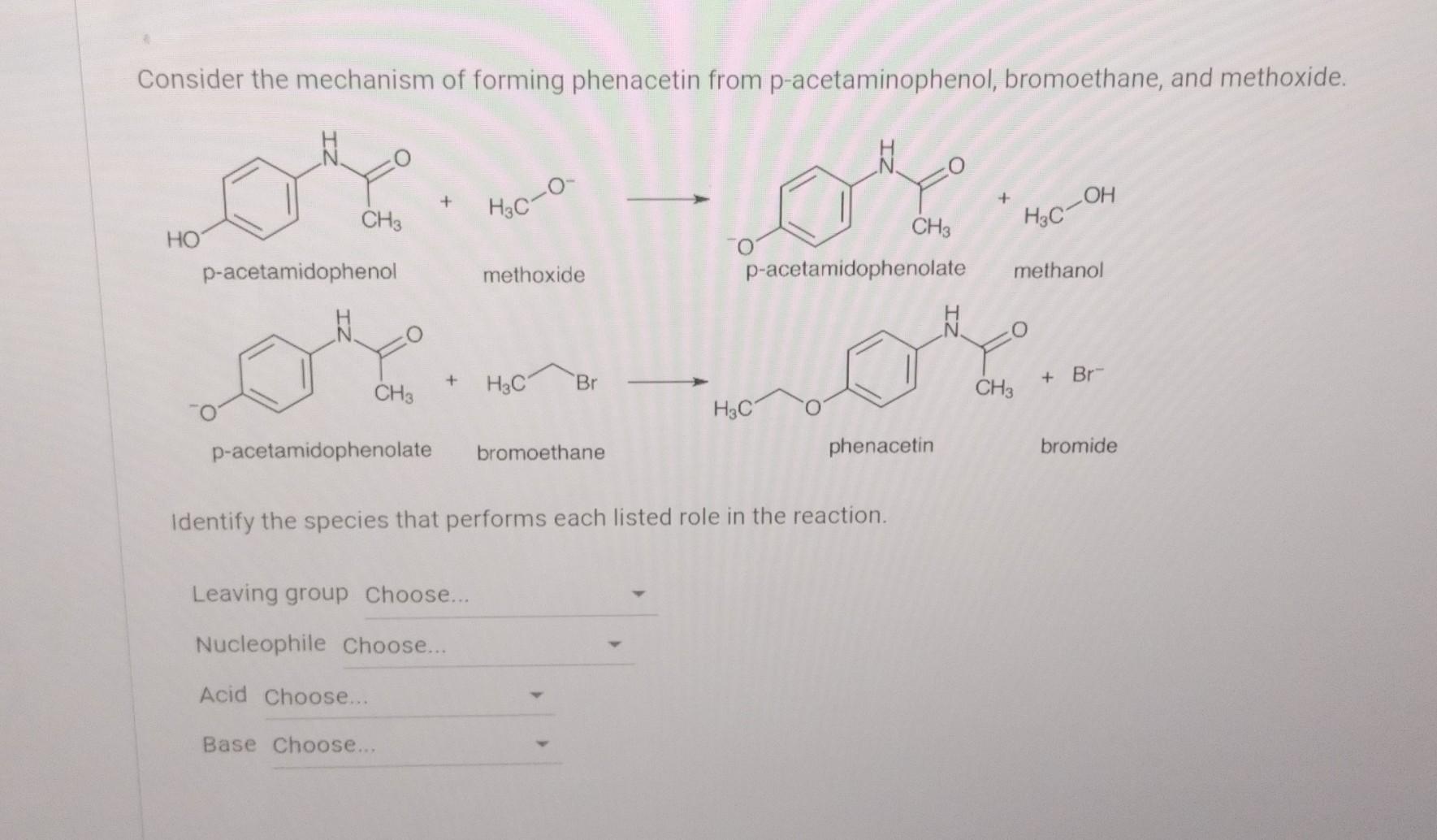 Solved Consider the mechanism of forming phenacetin from | Chegg.com