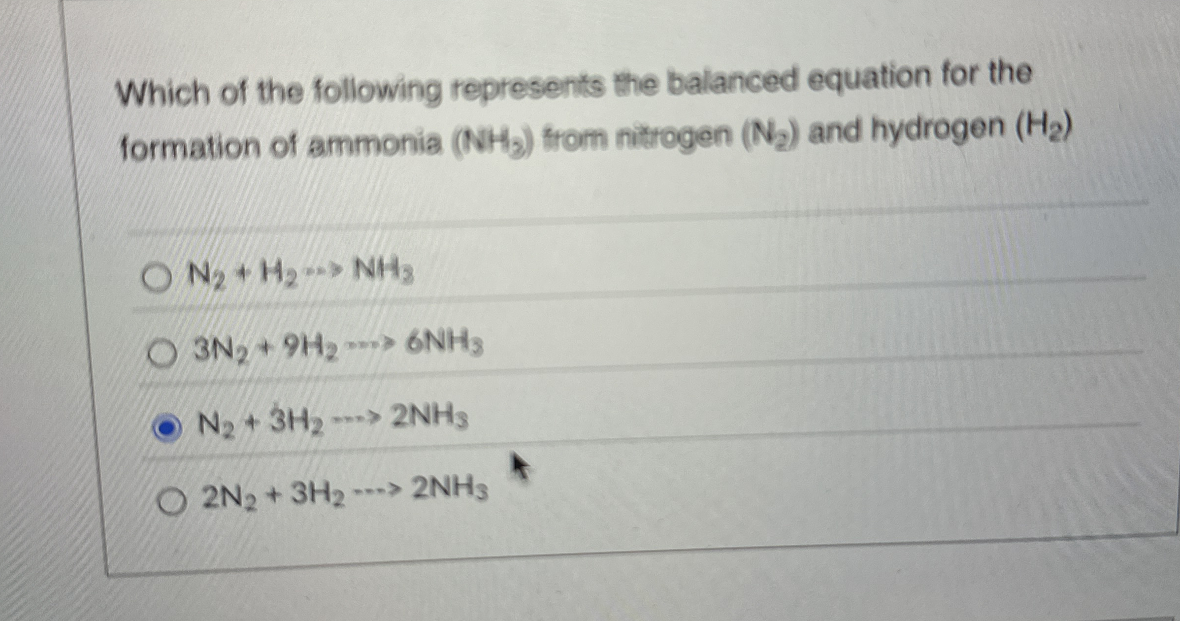 Solved Which of the following represents the balanced | Chegg.com