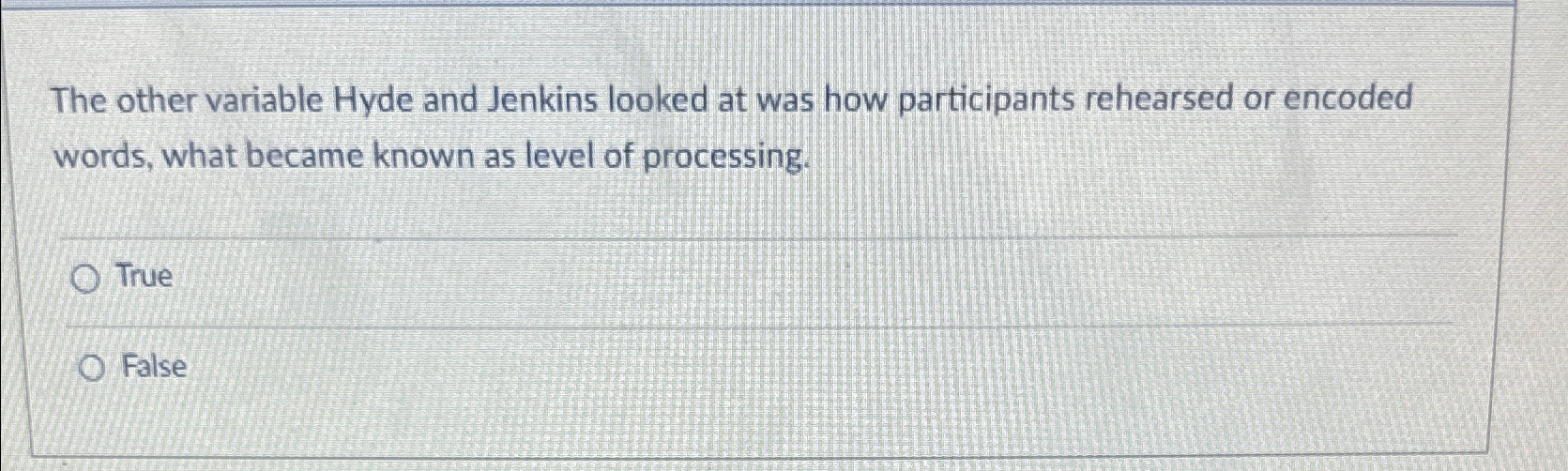 Solved The other variable Hyde and Jenkins looked at was how | Chegg.com