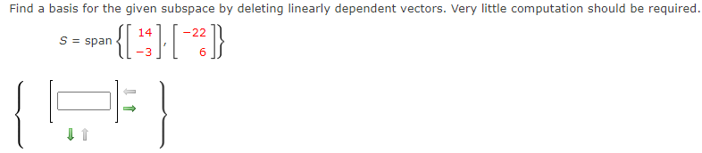 Solved Find a basis for the given subspace by deleting | Chegg.com