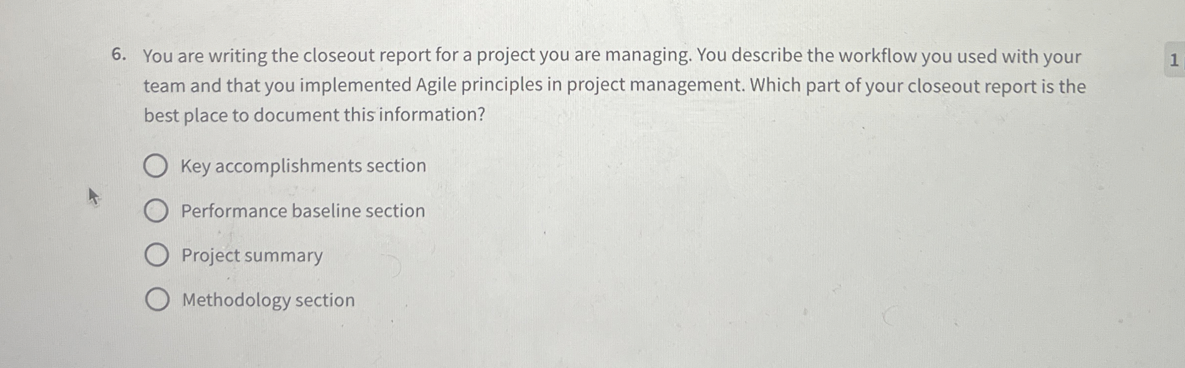 Solved You are writing the closeout report for a project you | Chegg.com