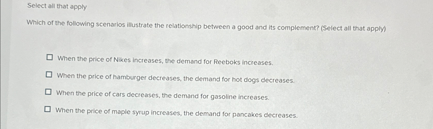 Solved Select all that applyWhich of the following scenarios | Chegg.com