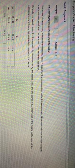 Complete: Chapter 13 Problem Set Back to Assignment | Chegg.com