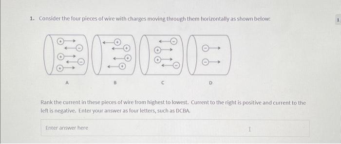 Solved 1. Consider the four pieces of wire with charges | Chegg.com