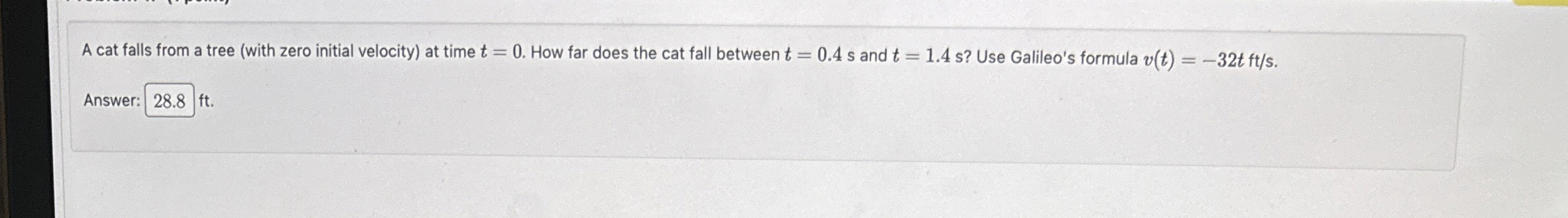 Solved A cat falls from a tree (with zero initial velocity) | Chegg.com