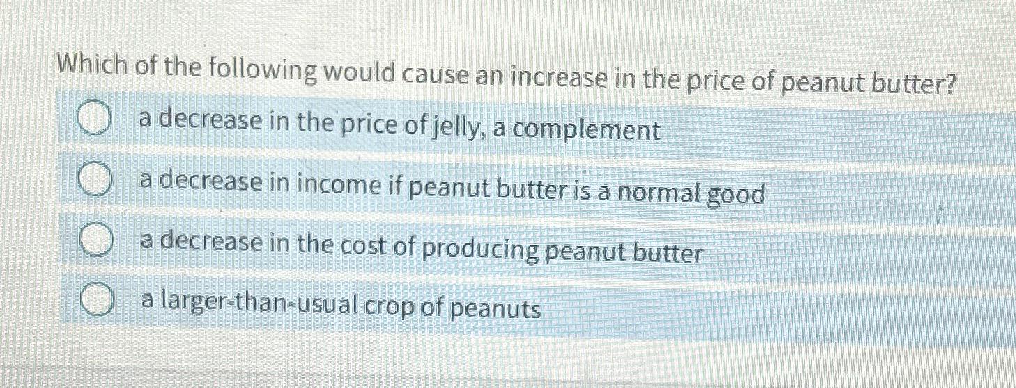 Solved Which of the following would cause an increase in the | Chegg.com