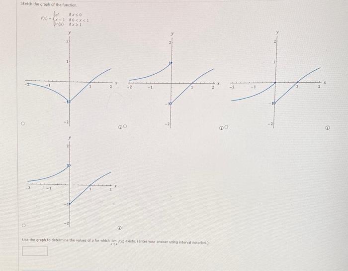 Solved Sketch the araph of the function. f(x)=⎩⎨⎧exx−1ln(x) | Chegg.com