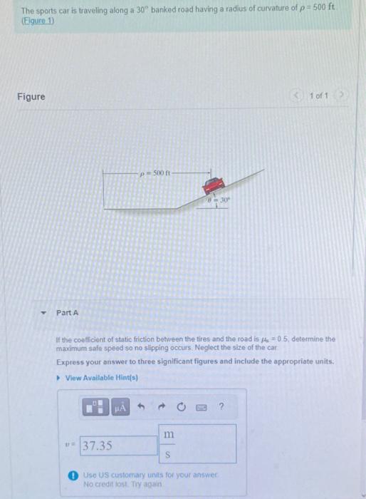 Solved The sports car is traveling along a 30° banked road | Chegg.com