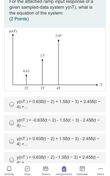 Solved For the attached ramp input response of a given | Chegg.com