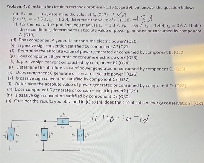 Solved Problem 4. Consider the circuit in textbook problem | Chegg.com