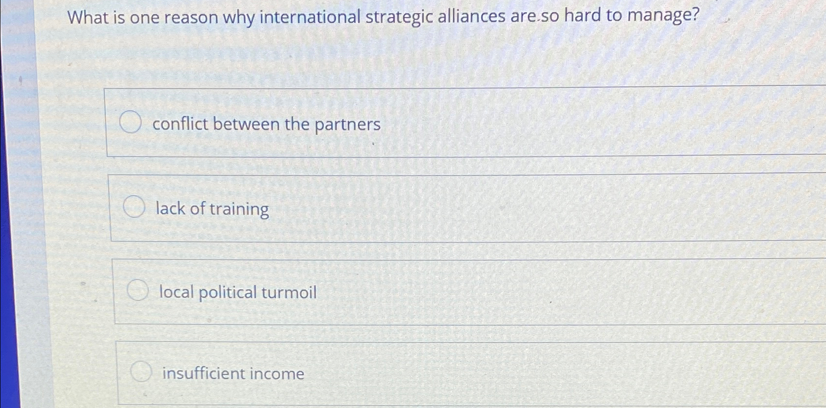 Solved What is one reason why international strategic | Chegg.com