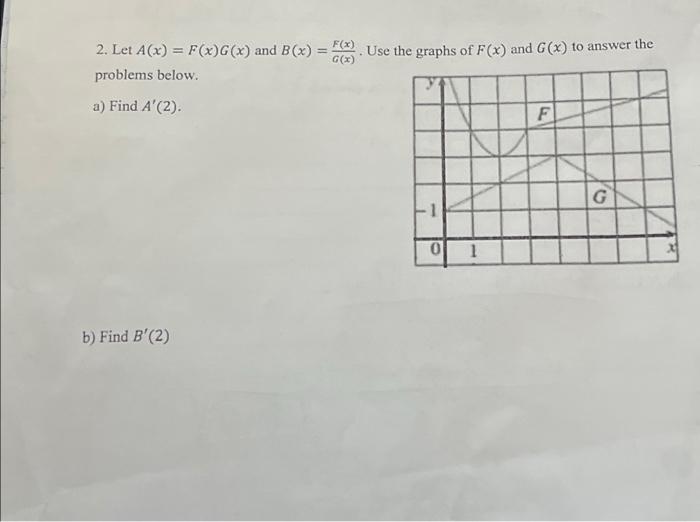 Solved 2. Let A(x)=F(x)G(x) and B(x)=G(x)F(x). Use the | Chegg.com
