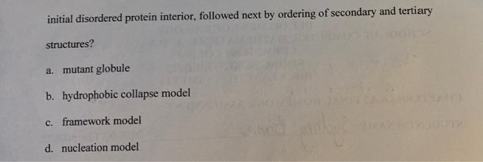 Solved 2. Of the three proposed models of globular protein | Chegg.com
