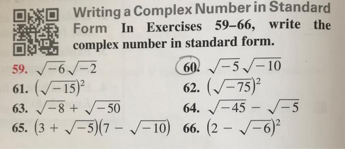 Solved Writing a Complex Number in Standard Form In | Chegg.com