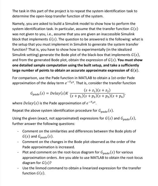 II. System Identification: Consider the open-loop | Chegg.com
