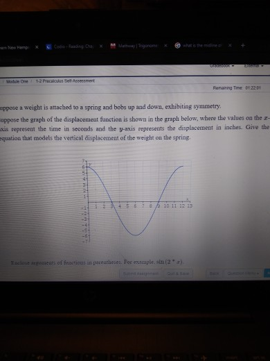 Solved ppose a weight is attached to a spring and bobs up | Chegg.com