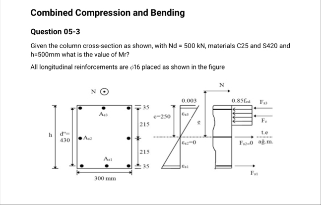 Solved Combined Compression and BendingQuestion 05-3Given | Chegg.com