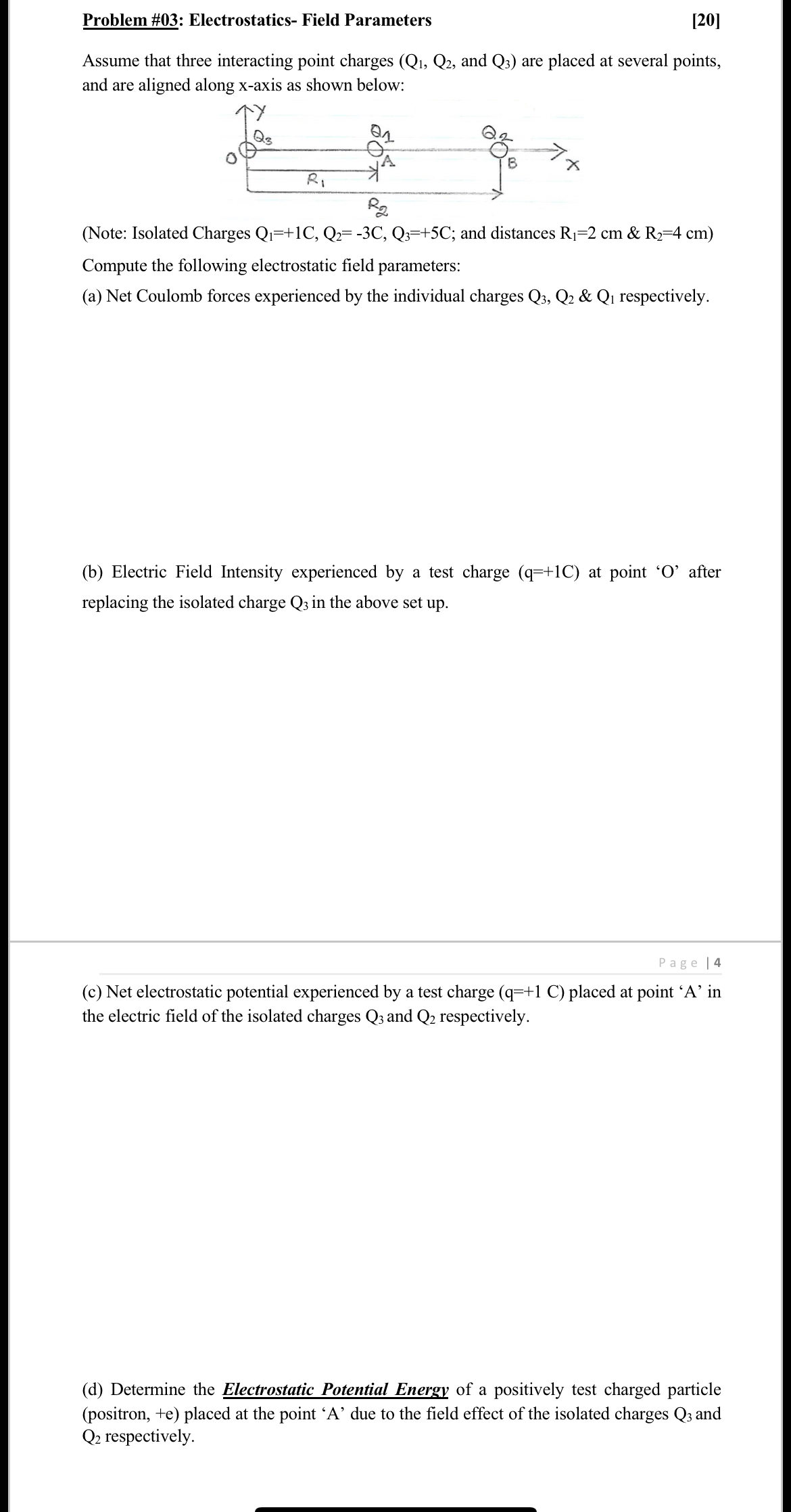 Solved AskProblem #03: Electrostatics- ﻿Field | Chegg.com