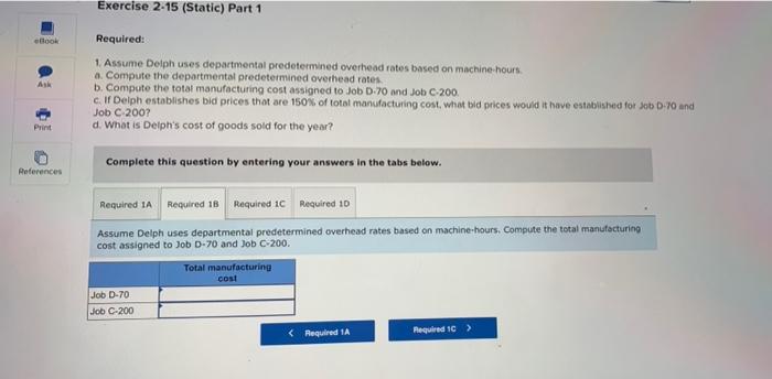 Solved Delph Company uses a job-order costing system and has | Chegg.com