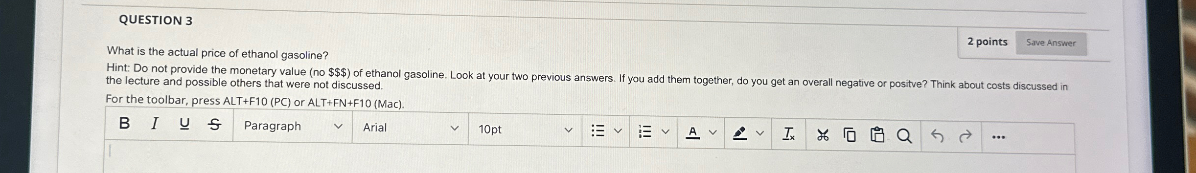 Solved QUESTION 3What is the actual price of ethanol | Chegg.com