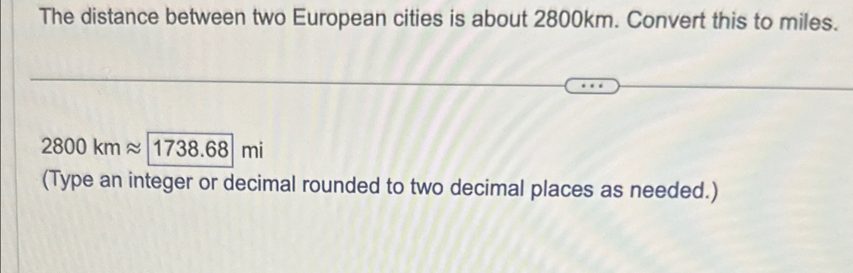 Solved The distance between two European cities is about | Chegg.com