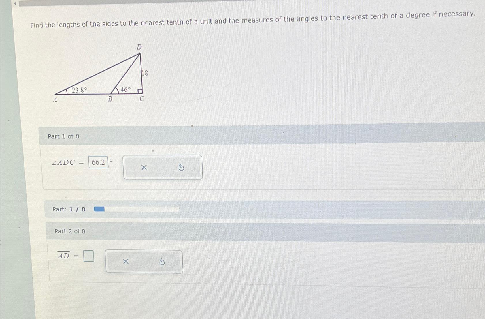Solved Find the lengths of the sides to the nearest tenth of | Chegg.com