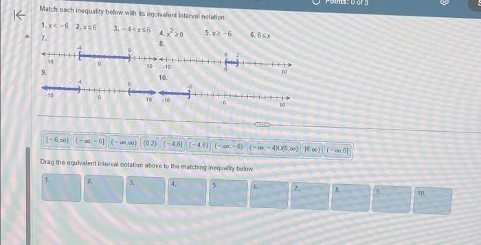 Match each inequality below with its equivalent | Chegg.com
