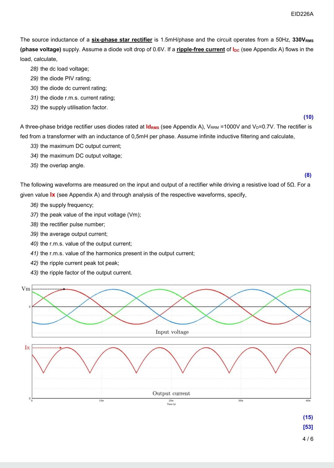 Solved EID226A The source inductance of a six-phase star | Chegg.com