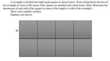 Solved A rectangle is divided into eight equal squares as | Chegg.com