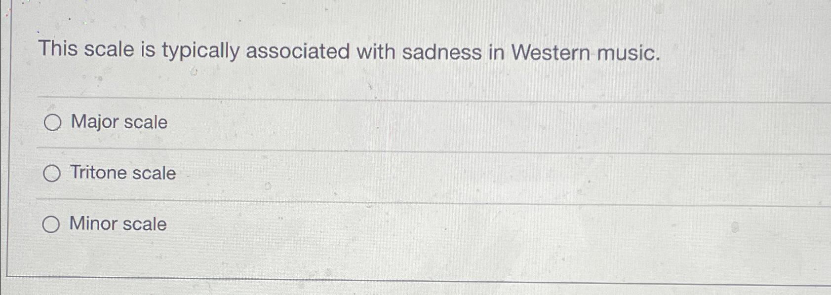 Solved This scale is typically associated with sadness in | Chegg.com