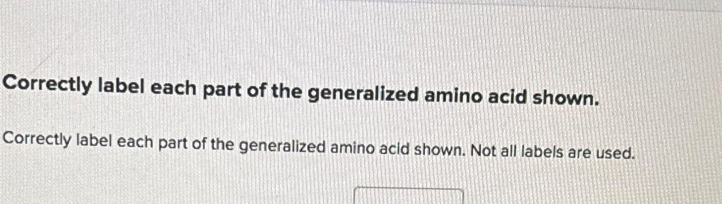 Solved Correctly label each part of the generalized amino | Chegg.com