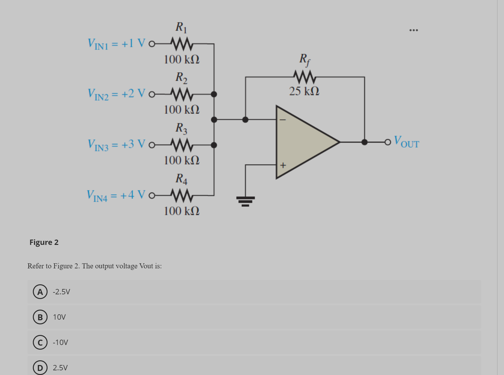 Solved Figure 2Refer to Figure 2. ﻿The output voltage Vout | Chegg.com