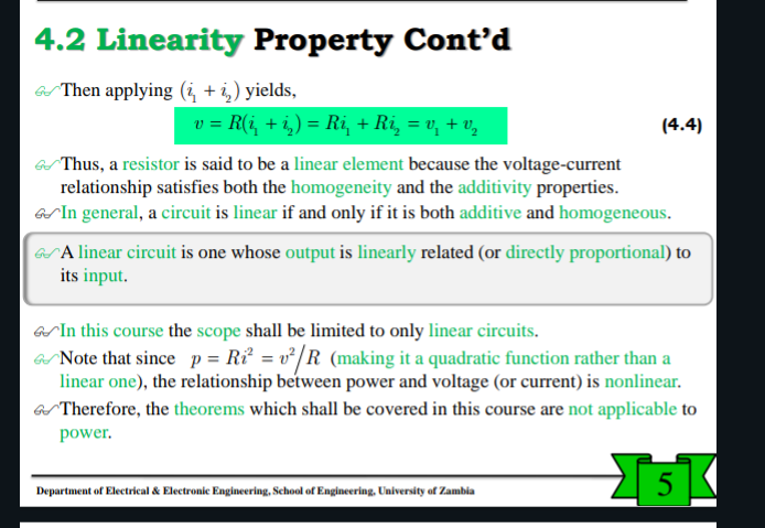 Solved 4.2 ﻿Linearity Property Cont'dG Then applying (i1+i2) | Chegg.com