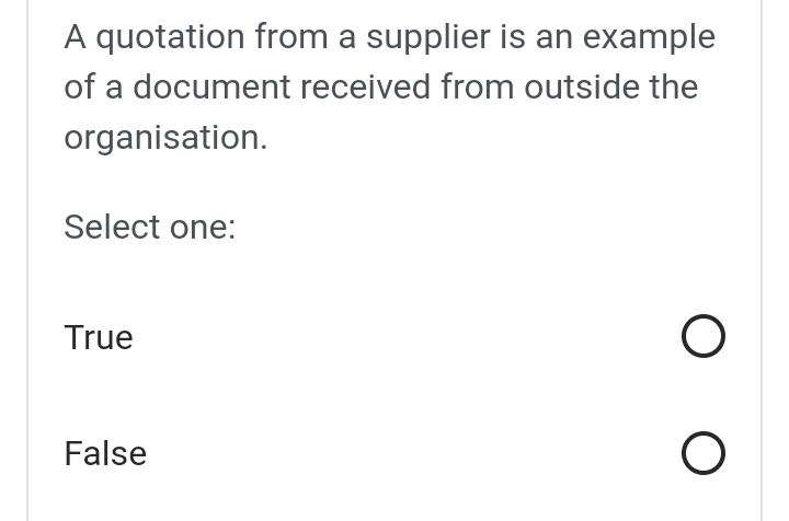 Solved A quotation from a supplier is an example of a | Chegg.com