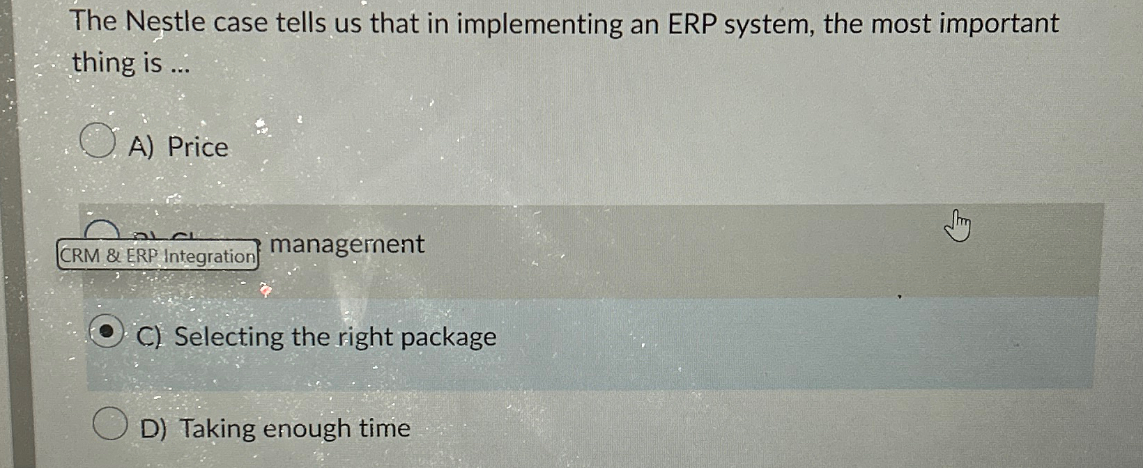 Solved The Nestle case tells us that in implementing an ERP | Chegg.com