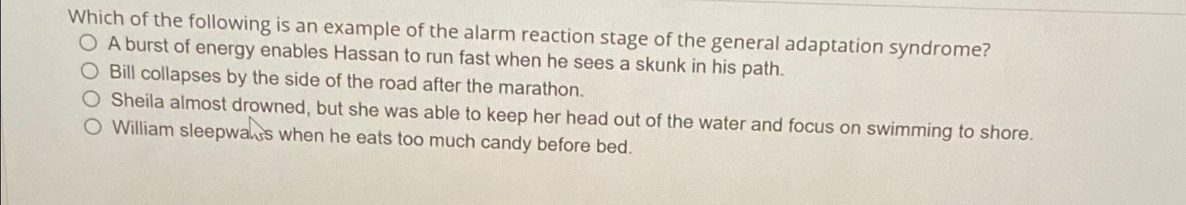 Solved Which of the following is an example of the alarm | Chegg.com
