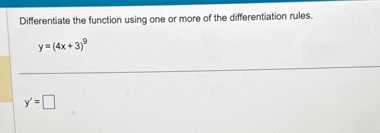 Solved Differentiate the function using one or more of the | Chegg.com