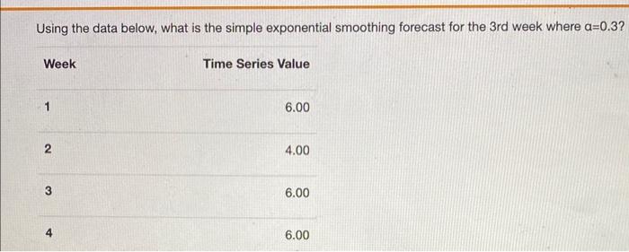 Solved Using the data below, what is the simple exponential | Chegg.com