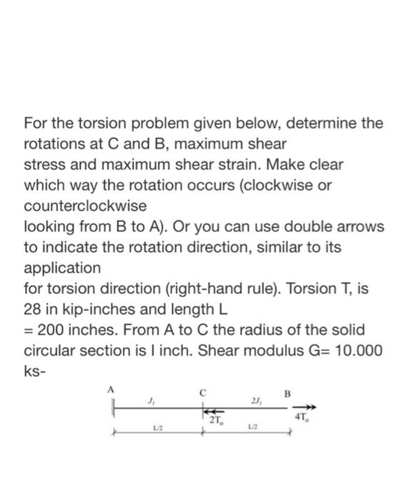 Solved For the torsion problem given below, determine the | Chegg.com