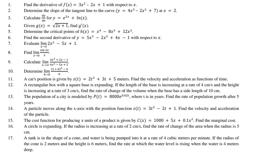 Solved Find the derivative of f(x)=3x2-2x+1 ﻿with respect to | Chegg.com