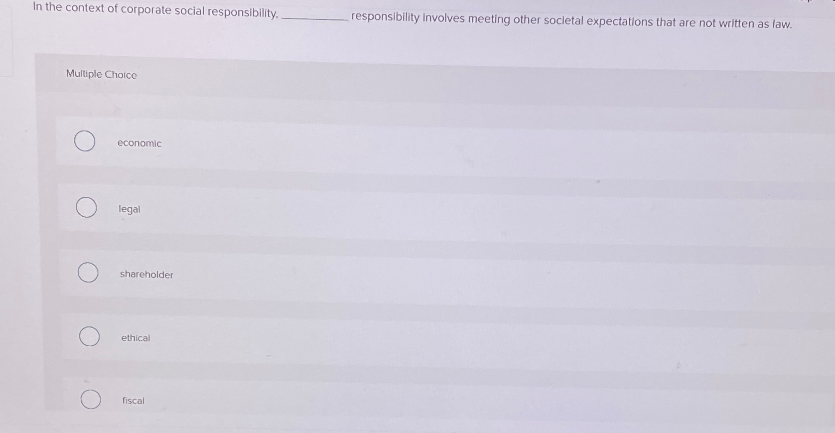 Solved In the context of corporate social responsibility, | Chegg.com