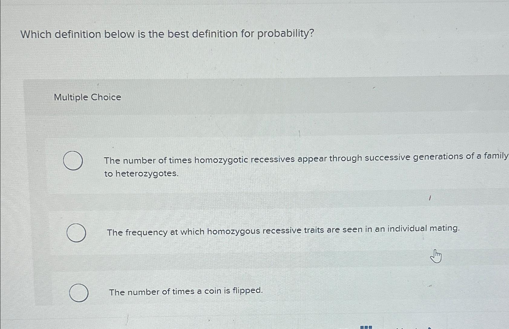 Solved Which definition below is the best definition for | Chegg.com