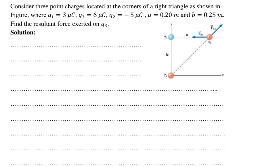 Solved Consider three point charges located at the corners | Chegg.com