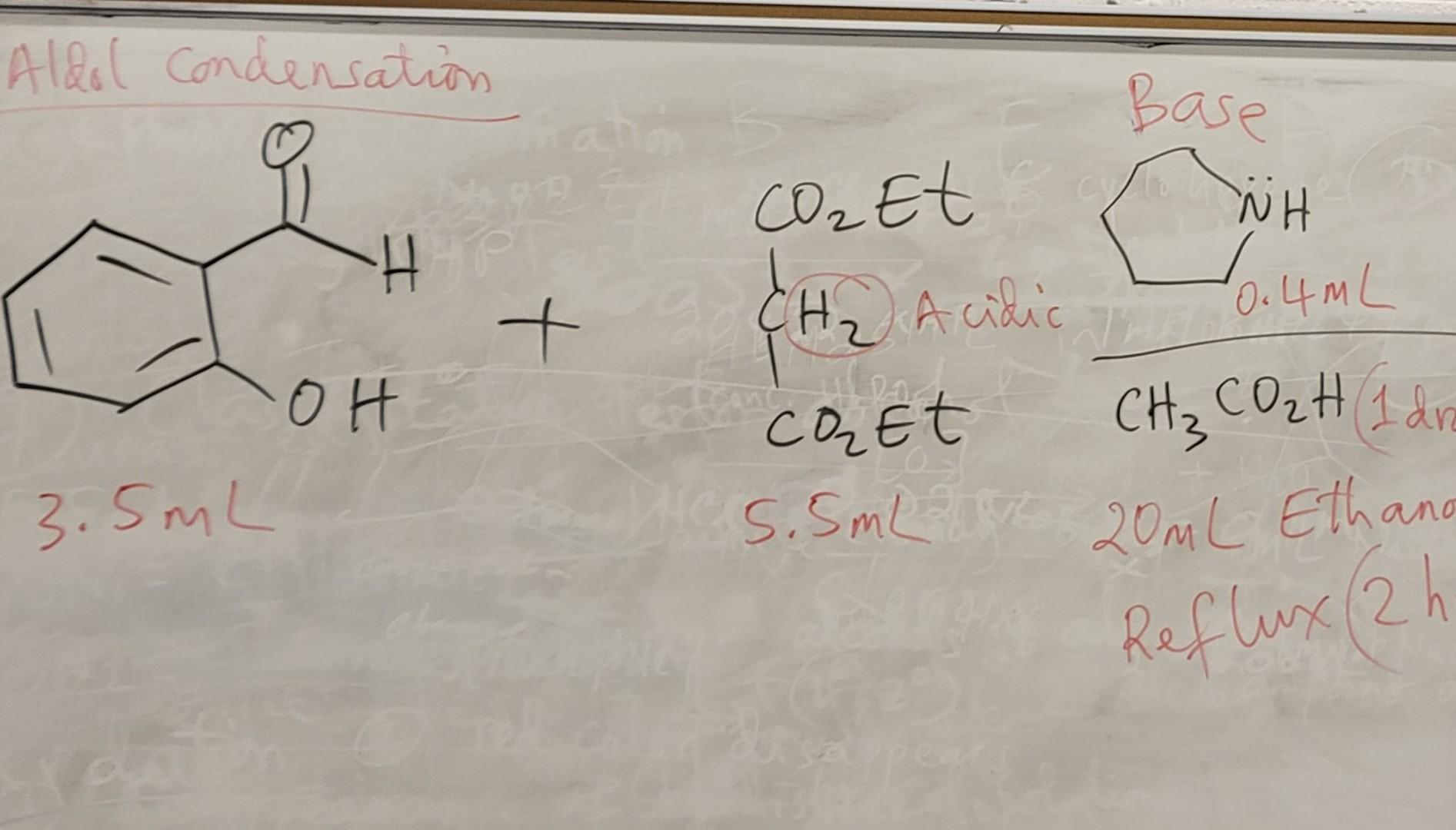 Solved Aldo Condensation Base C NH -H t OH CO2 Et CH2 Acidic | Chegg.com
