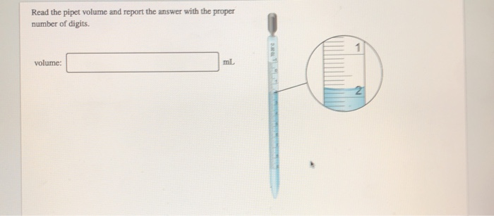 Solved Read the pipet volume and report the answer with the | Chegg.com