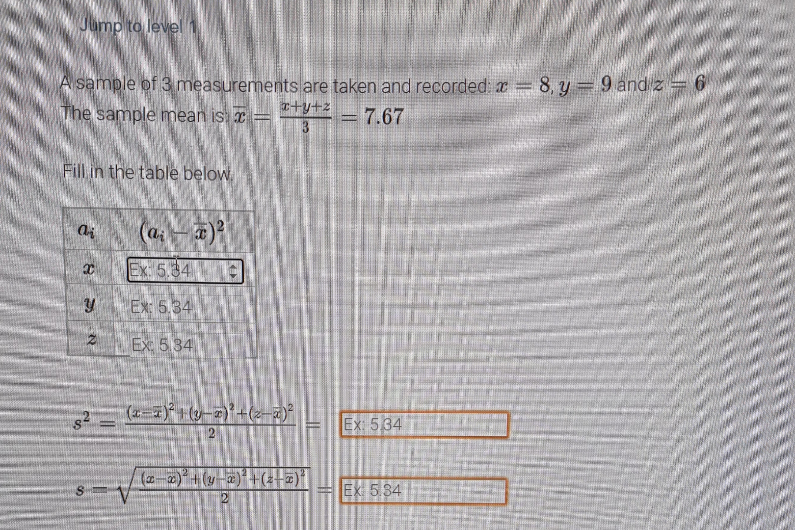 Solved Jump to level 1A sample of 3 ﻿measurements are taken | Chegg.com