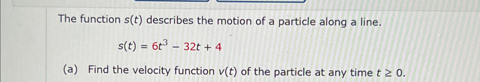 Solved The function s(t) ﻿describes the motion of a particle | Chegg.com