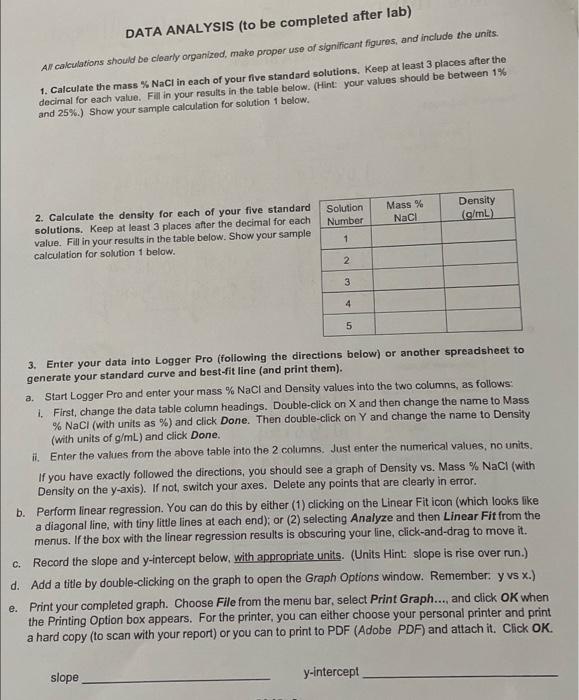 Solved DATA SHEET Record all of your data with the | Chegg.com